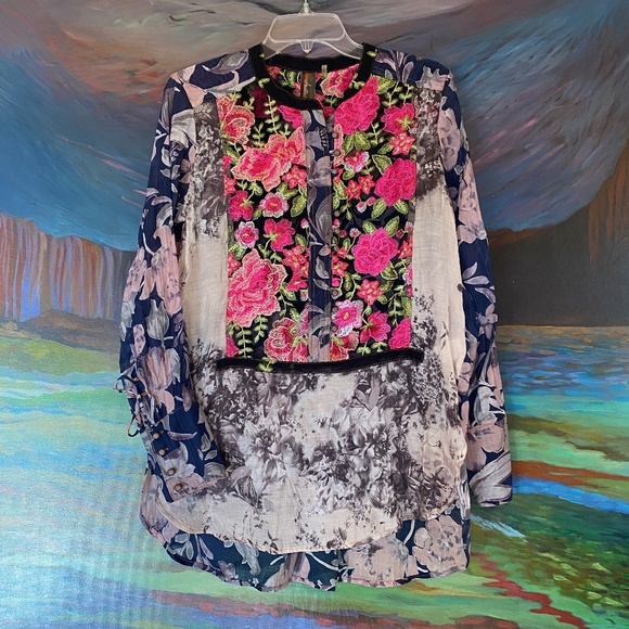 Aratta | Tops | Aratta Silent Journey Floral Embroidered Blouse | Poshmark